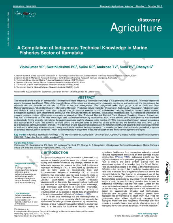 (PDF) A griculture A Compilation of Indigenous Technical Knowledge in ...