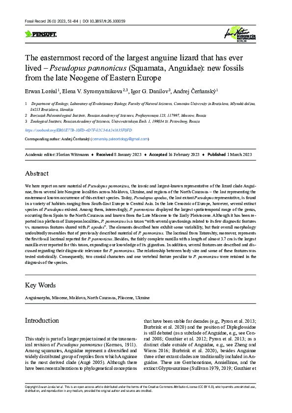 (PDF) ﻿The easternmost record of the largest anguine lizard that has ...
