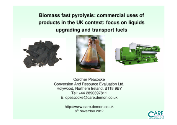 (PDF) Biomass fast pyrolysis: commercial uses of products in the UK ...