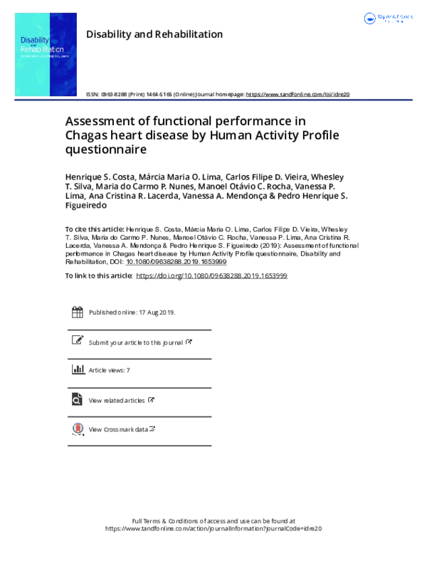 (PDF) Assessment of functional performance in Chagas heart disease by ...