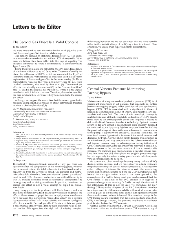 (PDF) The Second Gas Effect Is a Valid Concept