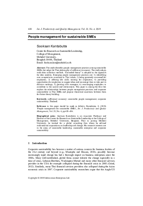 (PDF) People management for sustainable SMEs