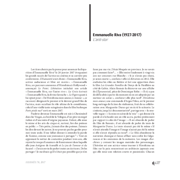 (PDF) Emmanuelle Riva | chapelain brigitte - Academia.edu