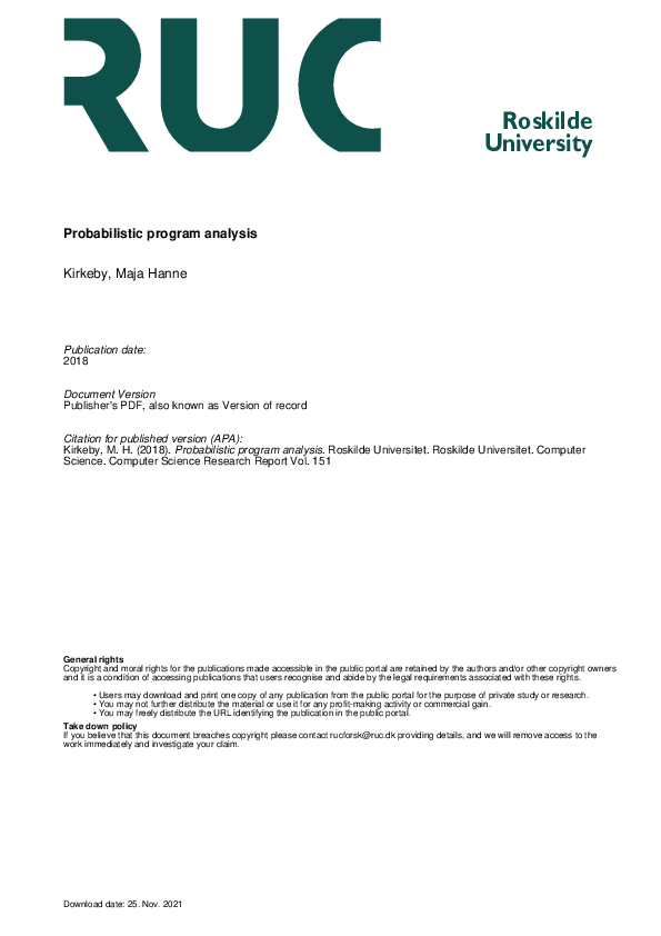 (PDF) Probabilistic program analysis