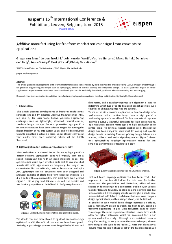 (PDF) Additive manufacturing for freeform mechatronics design: from ...