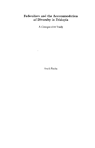 (PDF) Federalism and the Accommodation of Diversity in Ethiopia: A ...