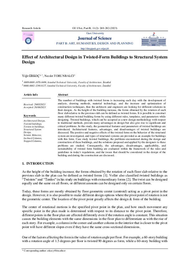 (PDF) Effect of Architectural Design in Twisted Form Buildings to ...