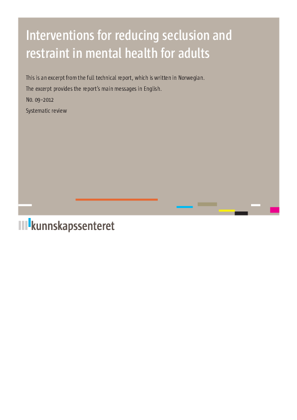 (PDF) Interventions for Reducing Seclusion and Restraint in Mental ...