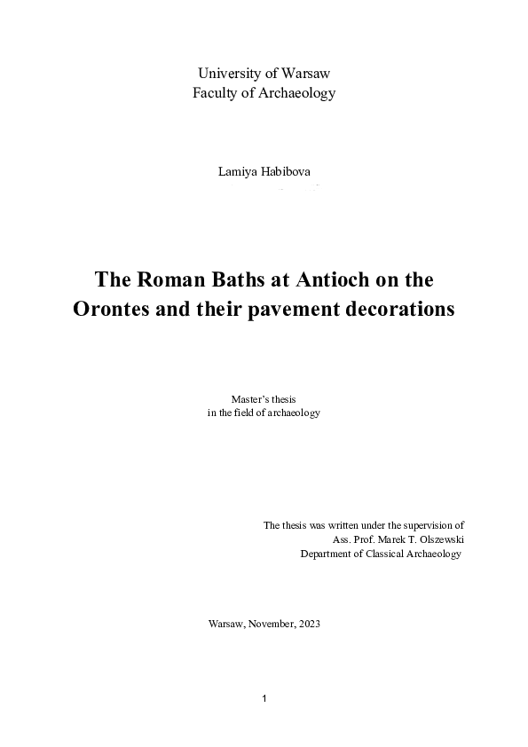 Pdf The Roman Baths At Antioch On The Orontes And Their Pavement