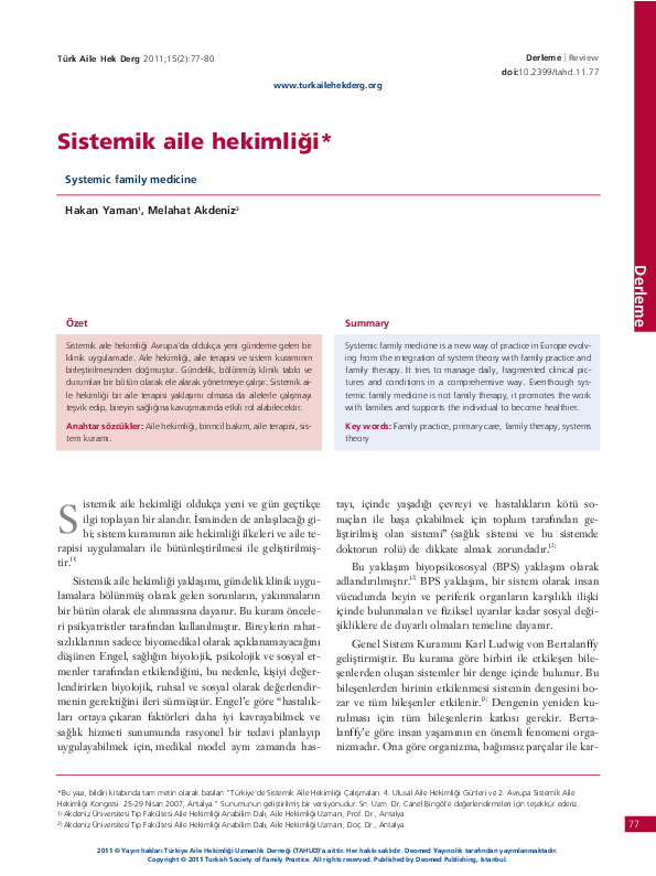(PDF) Sistemik aile hekimliği