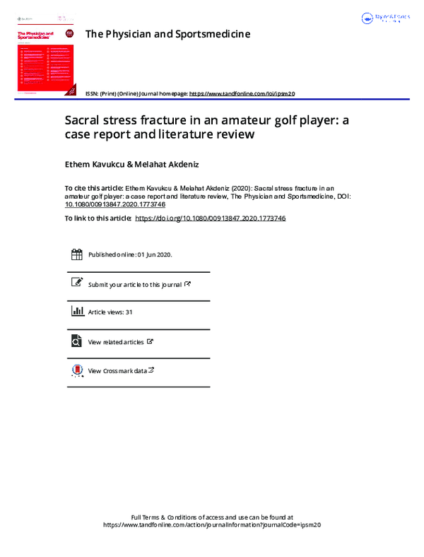 (PDF) Sacral stress fracture in an amateur golf player: a case report ...