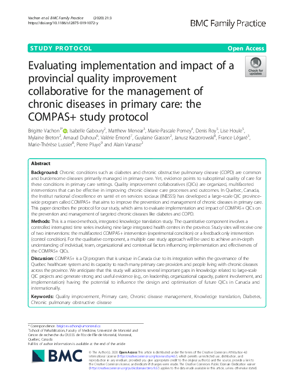 (PDF) Evaluating implementation and impact of a provincial quality improvement collaborative for ...