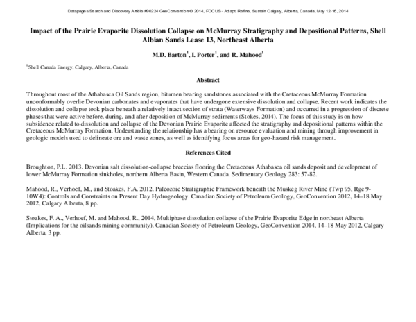 (PDF) Impact of the Prairie Evaporite dissolution collapse on McMurray ...