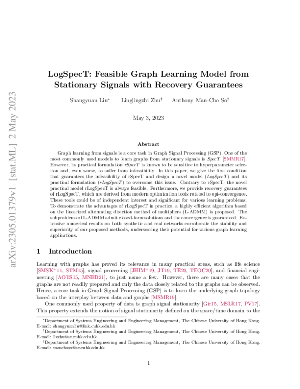 (PDF) LogSpecT: Feasible Graph Learning Model from Stationary Signals ...