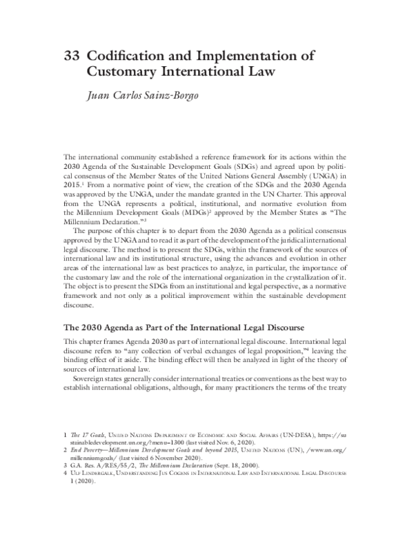 (PDF) Codification and Implementation of Customary International Law