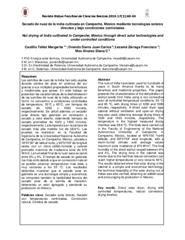(PDF) Nut drying of India cultivated in Campeche, México through direct ...