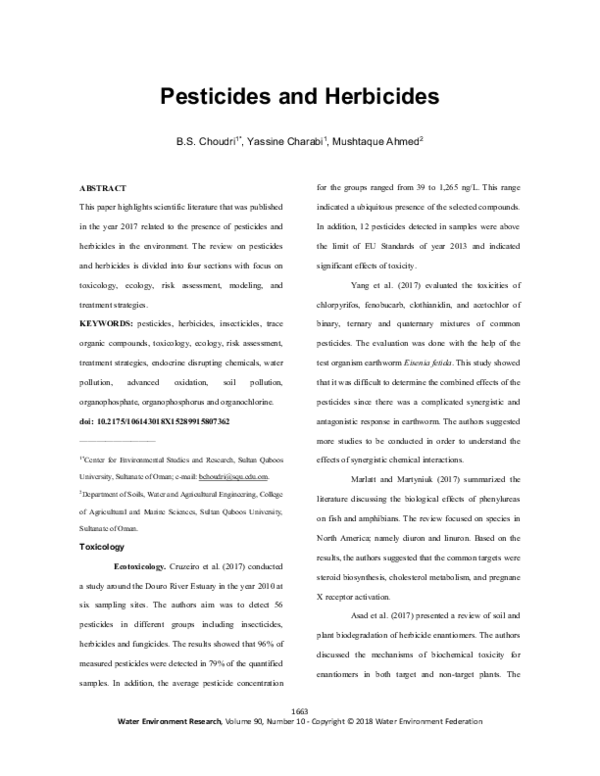 (PDF) Pesticides and Herbicides