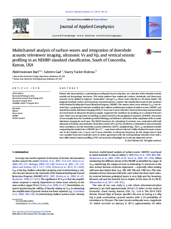 (PDF) Multichannel analysis of surface-waves and integration of ...