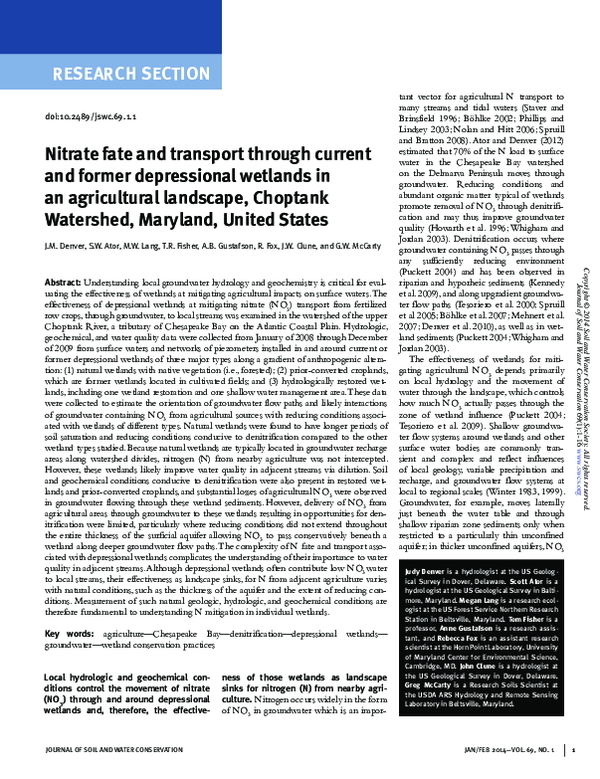 (PDF) Nitrate fate and transport through current and former ...