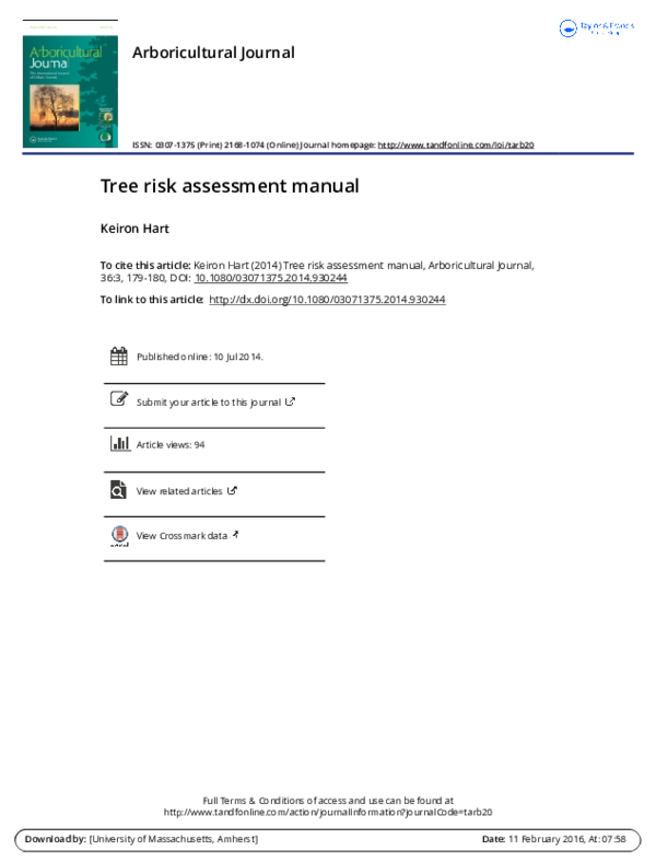 (PDF) Tree risk assessment manual
