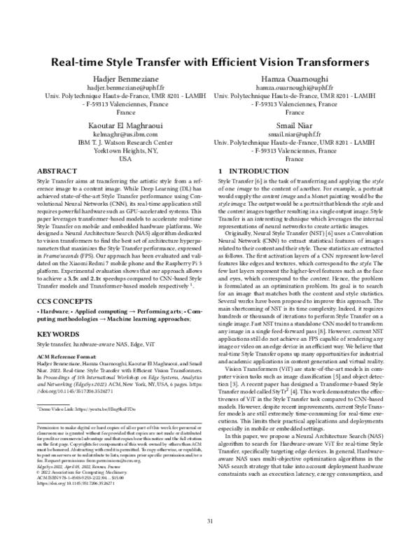 (PDF) Real-time style transfer with efficient vision transformers