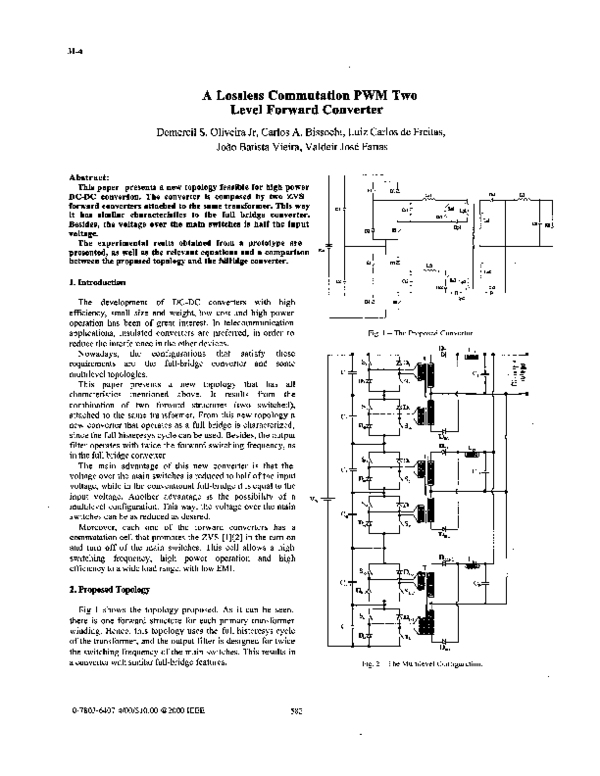 (PDF) A lossless commutation PWM two level forward converter | Demercil S Oliveira - Academia.edu