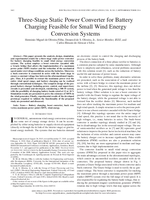 (PDF) Three-stage static power converter for battery charging feasible ...