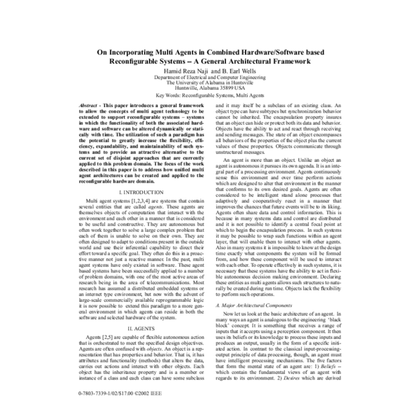 Pdf On Incorporating Multi Agents In Combined Hardware Software Based