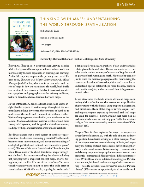(PDF) Review of Thinking with Maps: Understanding the World Through ...