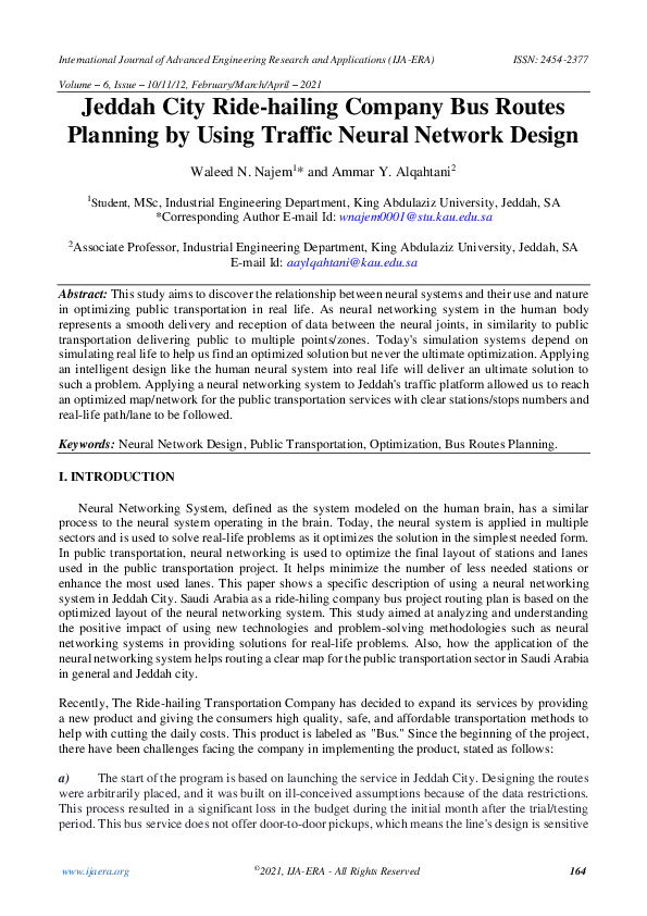 (PDF) Jeddah City Ride-hailing Company Bus Routes Planning by Using ...