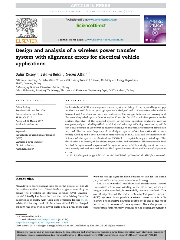 (PDF) Design and analysis of a wireless power transfer system with alignment errors for ...