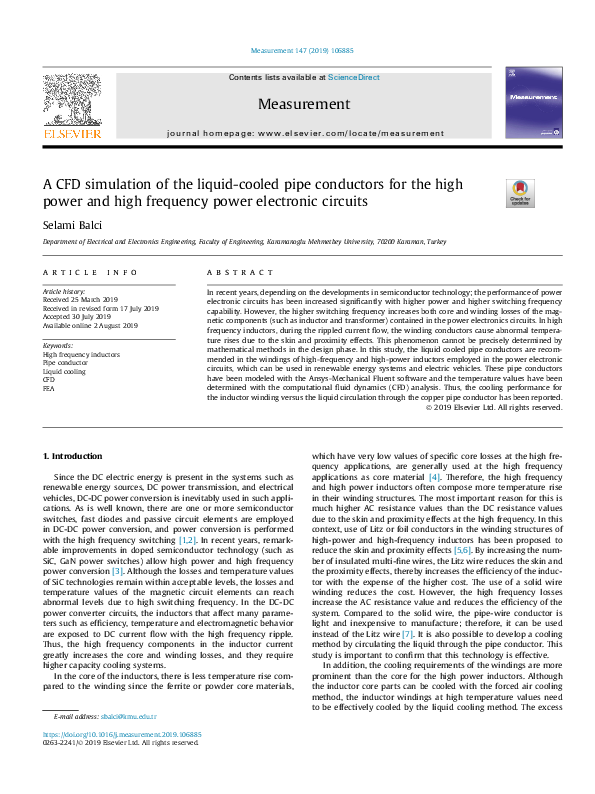(PDF) A CFD simulation of the liquid-cooled pipe conductors for the ...