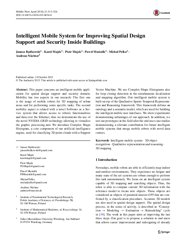 (PDF) Intelligent Mobile System for Improving Spatial Design Support and Security Inside Buildings