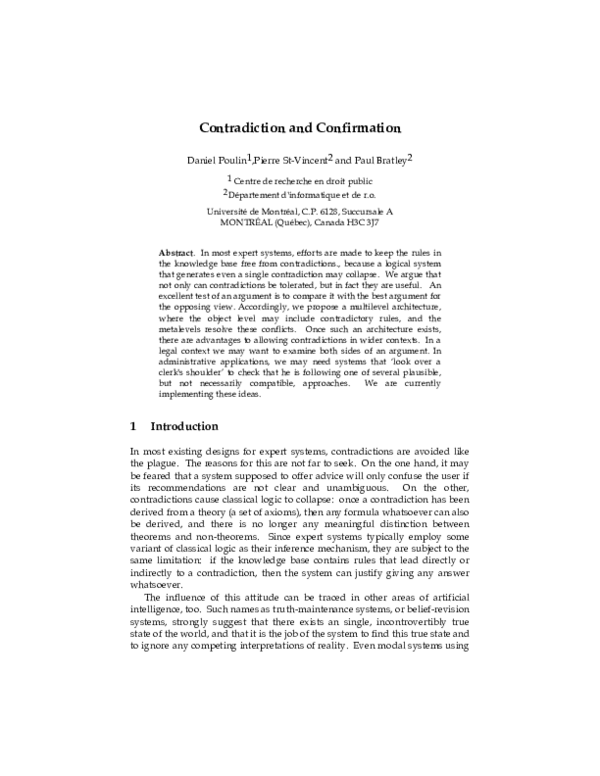 (PDF) Contradiction and confirmation