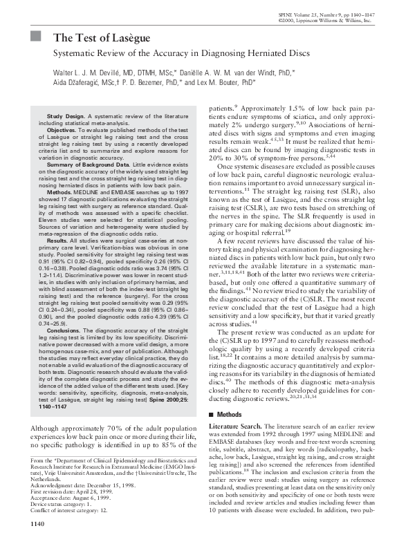 (PDF) The Test of Lasègue