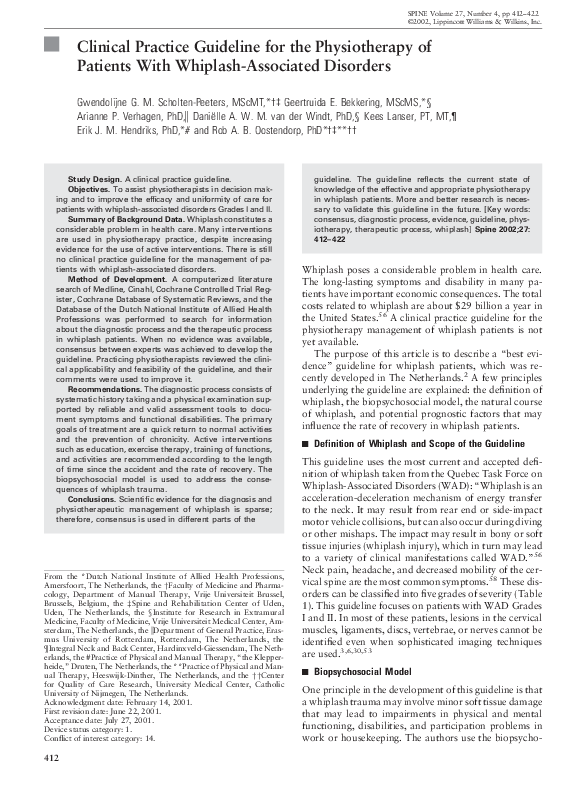 (PDF) Clinical Practice Guideline for the Physiotherapy of Patients ...