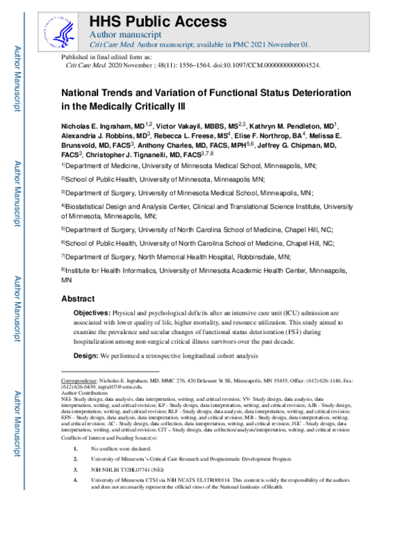 (PDF) National Trends and Variation of Functional Status Deterioration ...