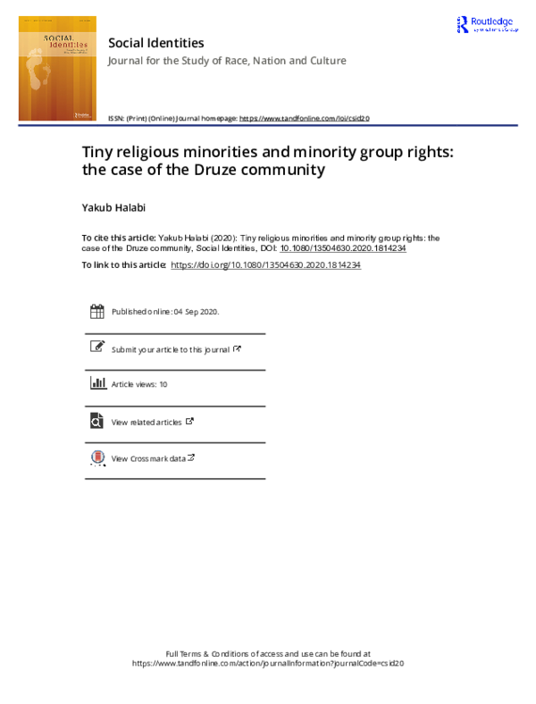 (PDF) Tiny religious minorities and minority group rights: the case of ...