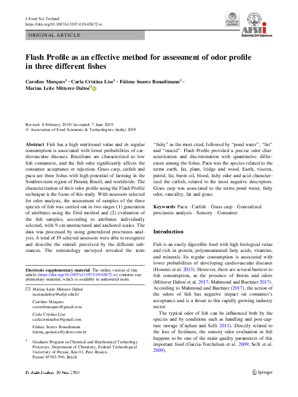 (PDF) Flash Profile as an effective method for assessment of odor ...