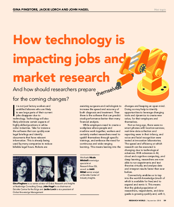 (PDF) How technology is impacting jobs and market research