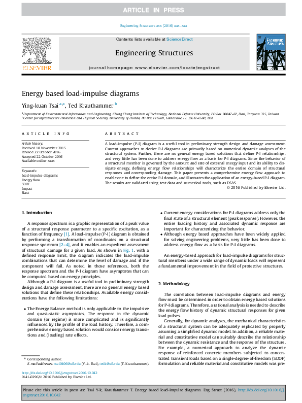 (PDF) Energy based load-impulse diagrams | Theodor Krauthammer - Academia.edu