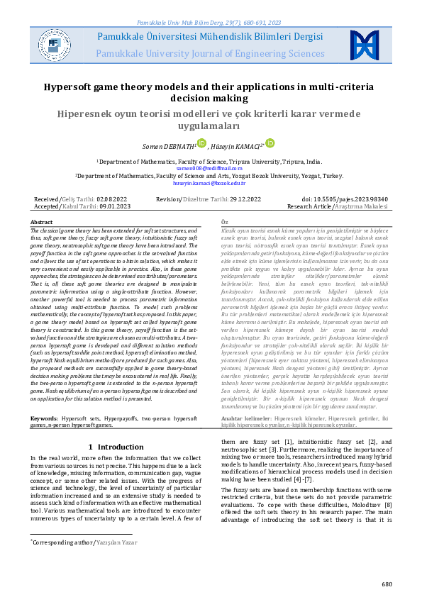(PDF) Hypersoft game theory models and their applications in multi ...