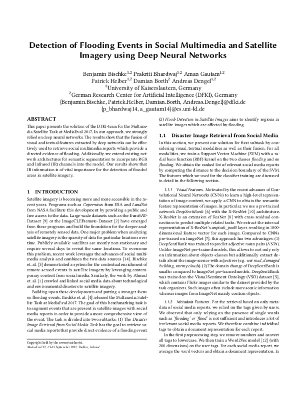 (PDF) Detection of Flooding Events in Social Multimedia and Satellite Imagery using Deep Neural ...