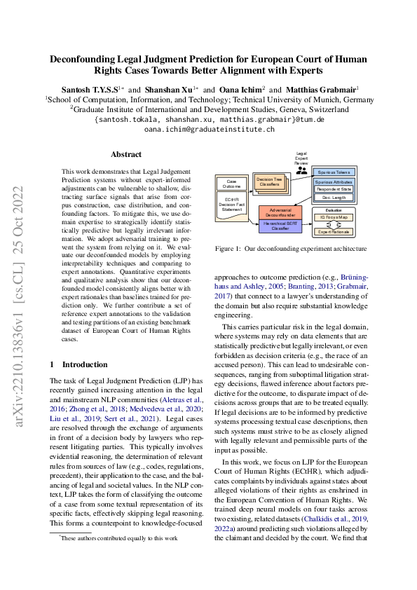 (PDF) Deconfounding Legal Judgment Prediction for European Court of Human Rights Cases Towards ...