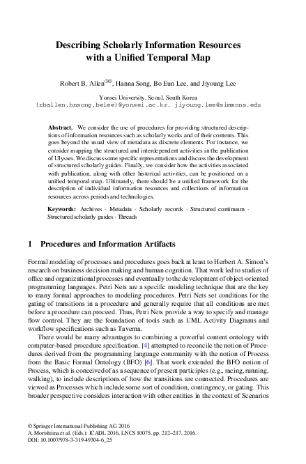 (PDF) Describing Scholarly Information Resources with a Unified Temporal Map