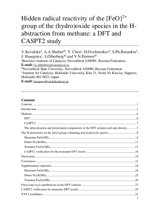 (PDF) Hidden radical reactivity of the [FeO]2+ group in the H ...