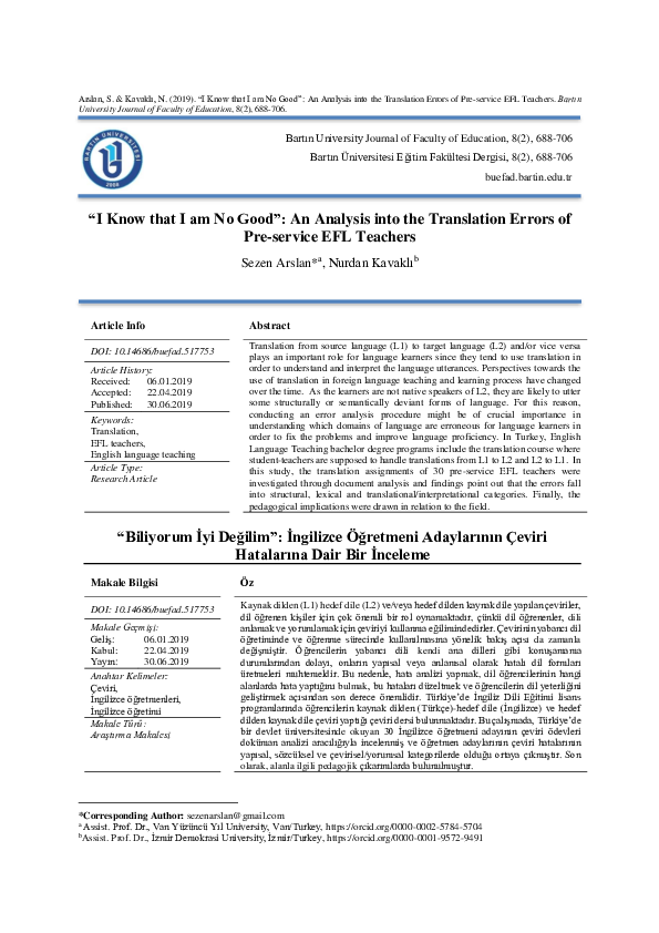 (PDF) “I Know That I Am No Good”: An Analysis Into the Translation ...