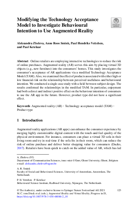 (PDF) Modifying the Technology Acceptance Model to Investigate ...