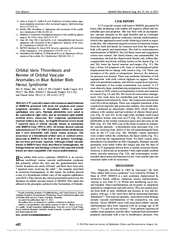 (PDF) Orbital Varix Thrombosis and Review of Orbital Vascular Anomalies ...