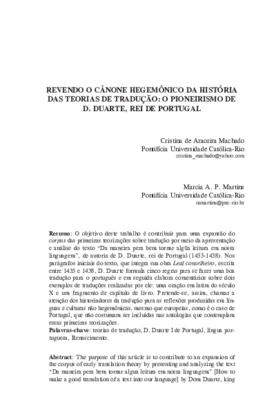 (PDF) Revising the hegemonic canon of the history of translation ...